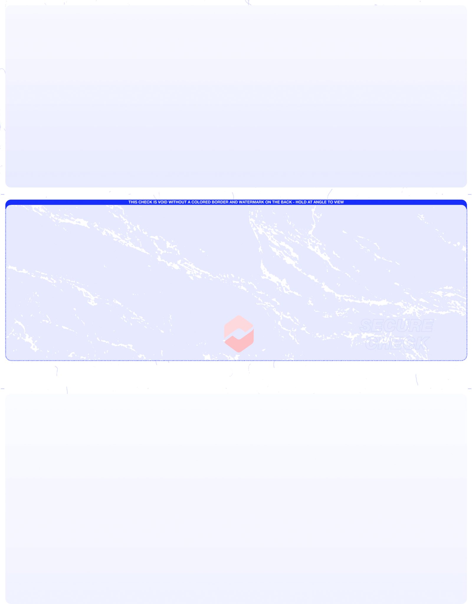 Blank Business Checks In Middle - ABC Check Printing