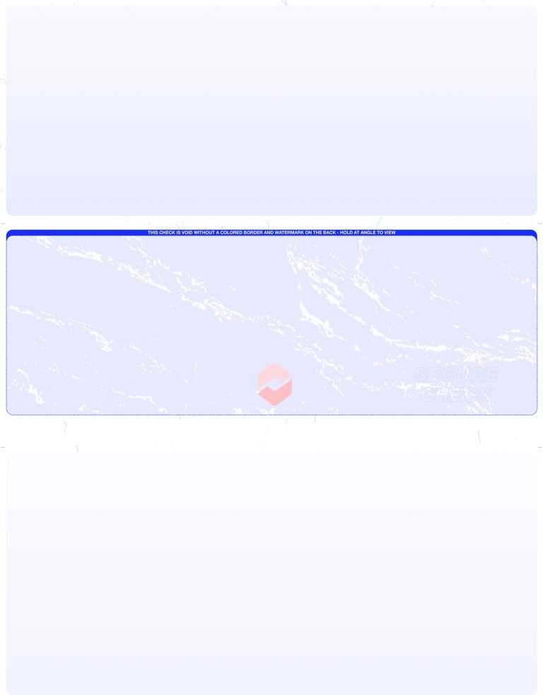 Blank Business Checks In Middle - ABC Check Printing