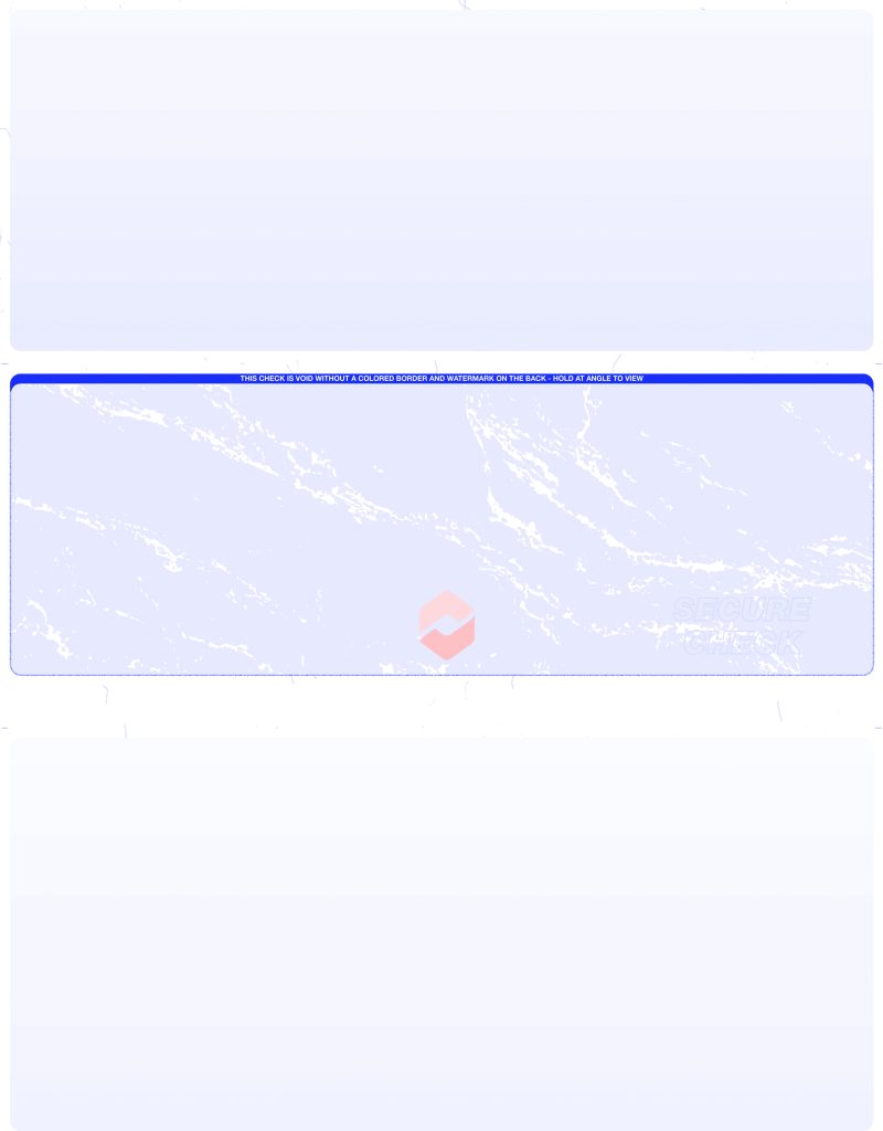 Blank Business Checks In Middle - ABC Check Printing