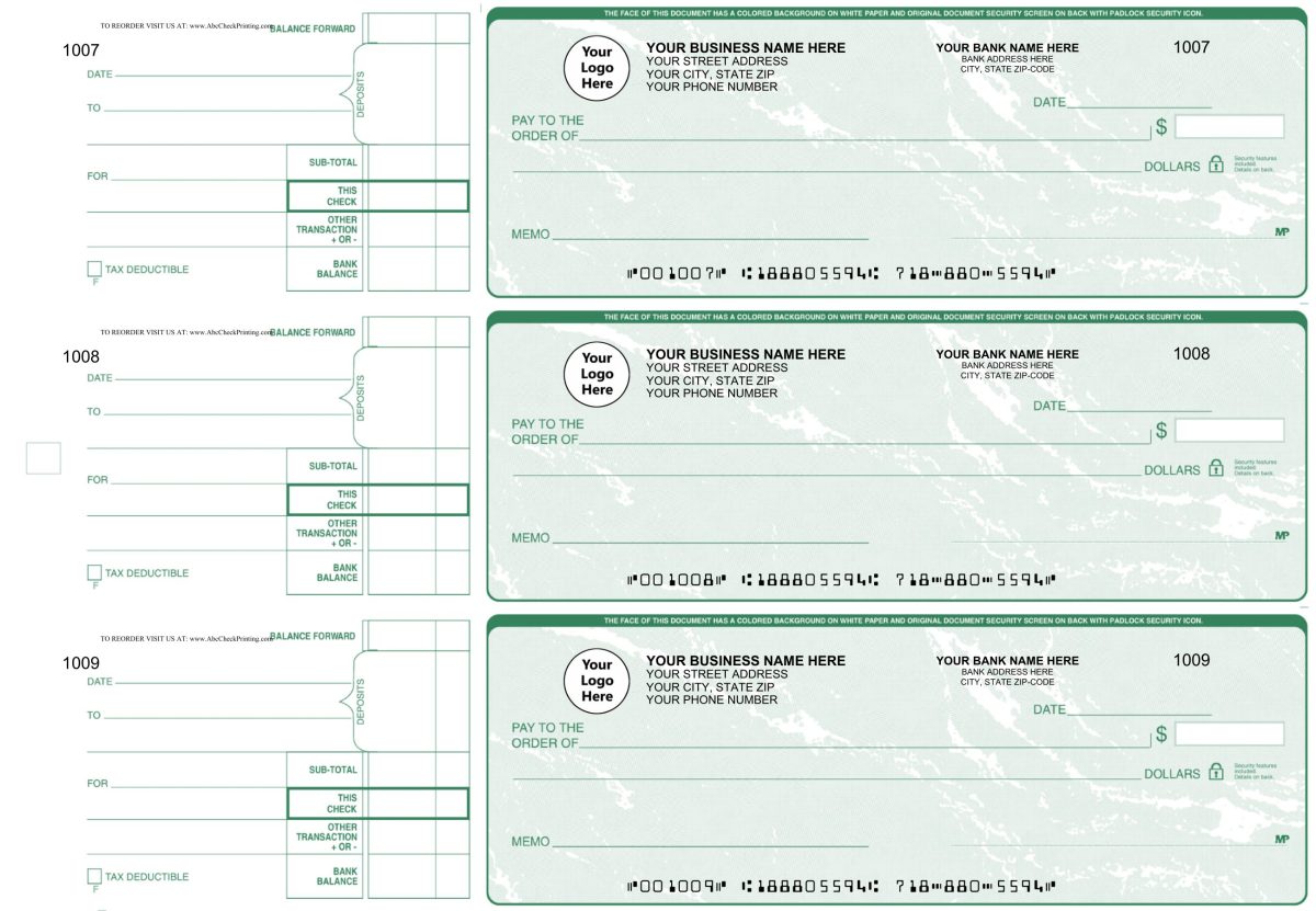 Manual Business Checks ABC Check Printing