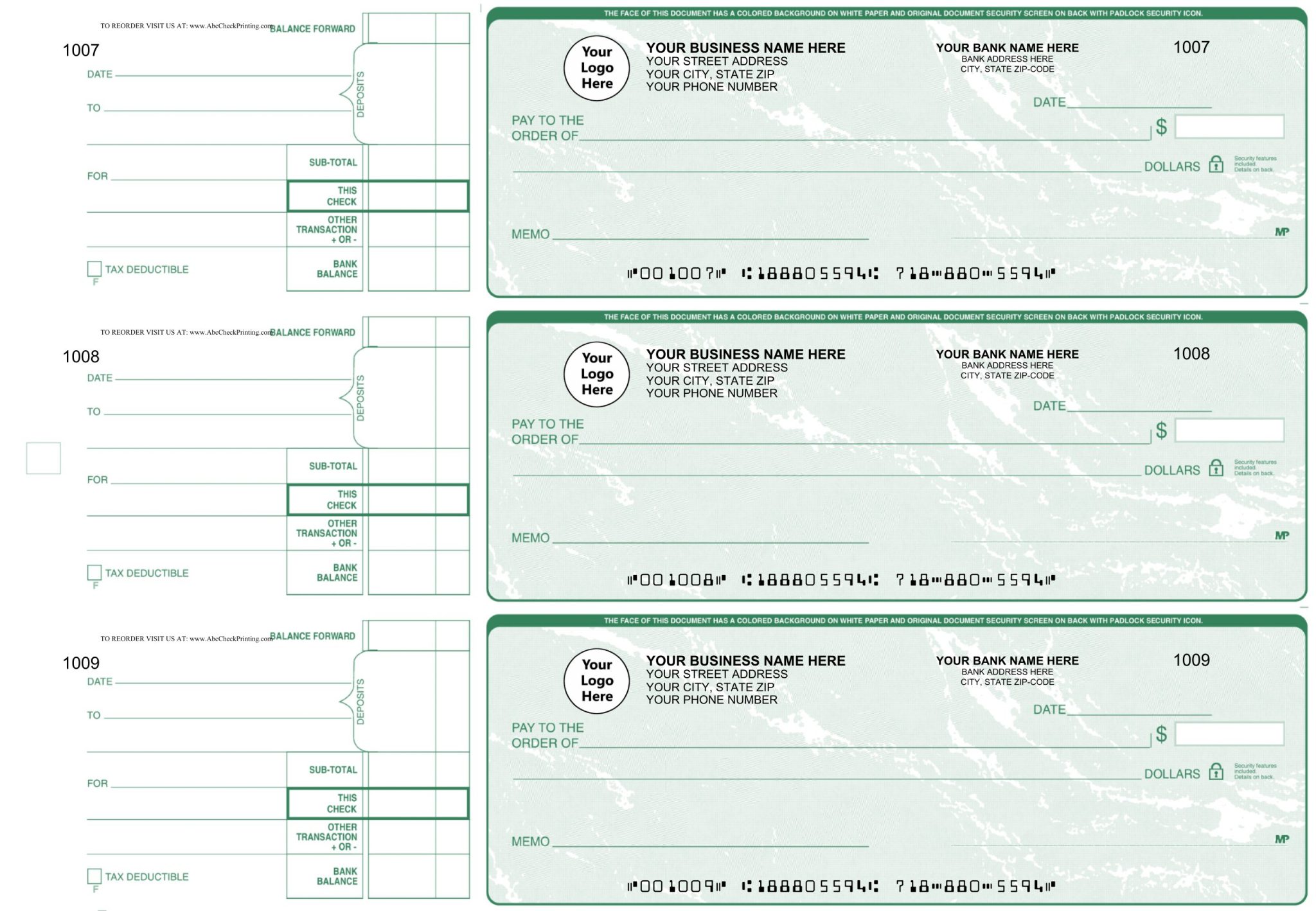 Manual Business Checks - ABC Check Printing
