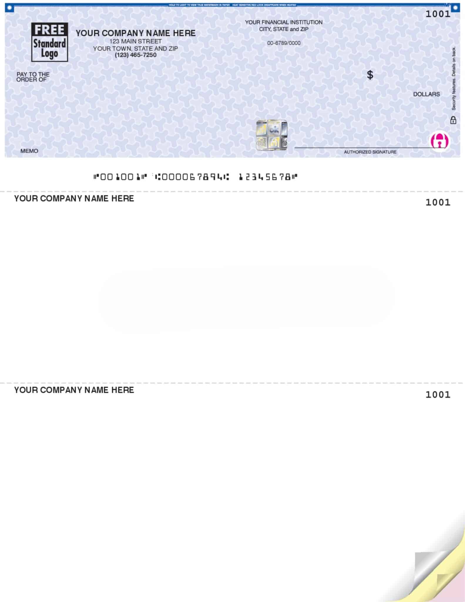 High Security Laser Top Check - ABC Check Printing